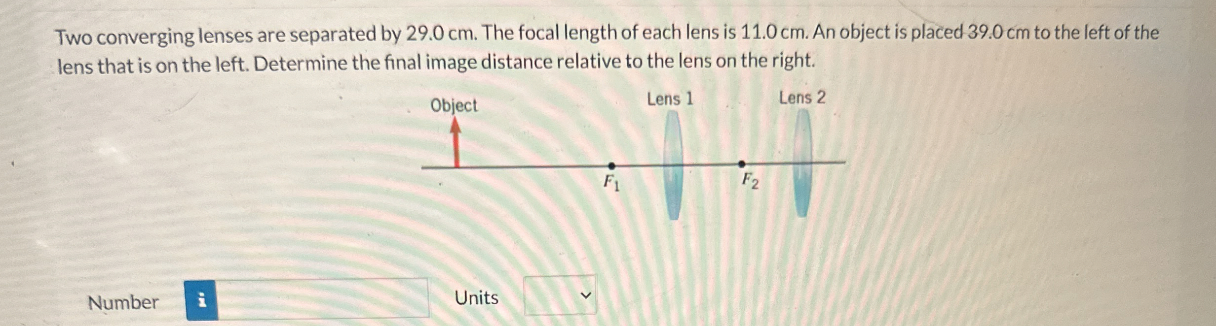 Solved Two converging lenses are separated by 29.0 ﻿cm . | Chegg.com