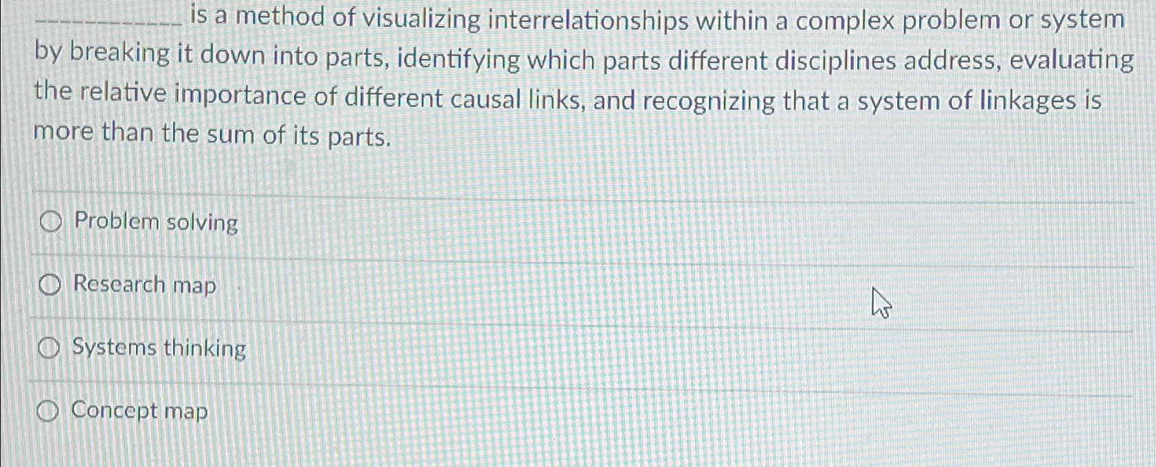 Solved is a method of visualizing interrelationships within | Chegg.com