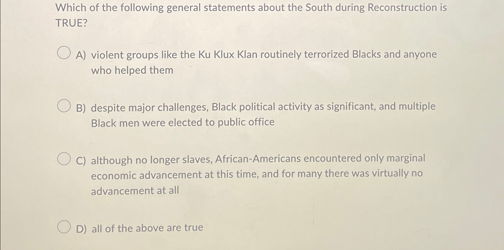 Solved Which of the following general statements about the | Chegg.com