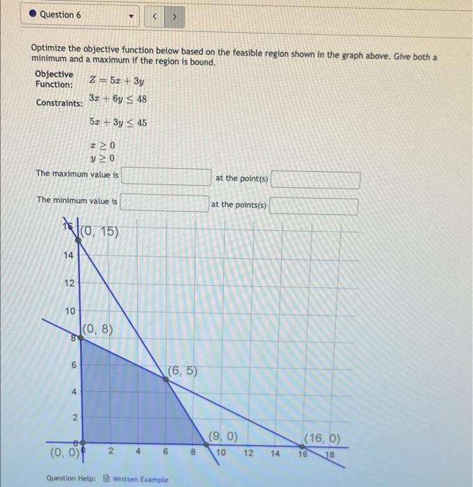 Solved Question 6 Optimize the objective function below | Chegg.com