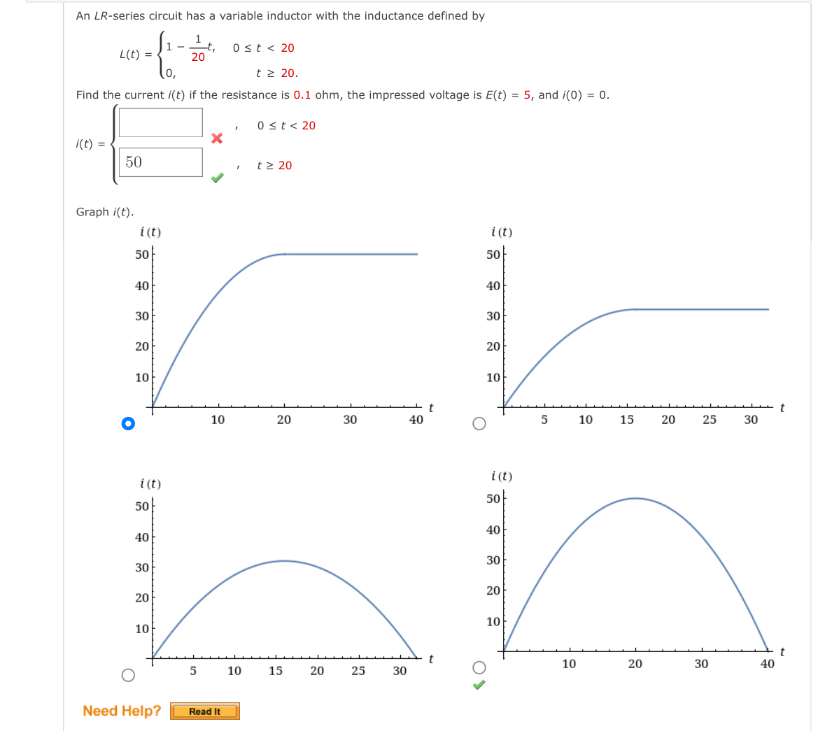 Solved An LR-series circuit has a variable inductor with the | Chegg.com