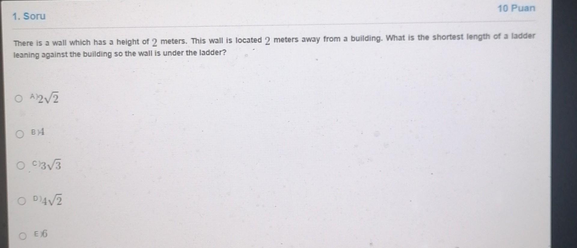 There is a wall which has a height of 2 meters. This | Chegg.com