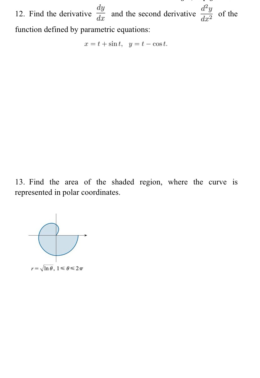 Solved Find the derivative dydx ﻿and the second derivative | Chegg.com