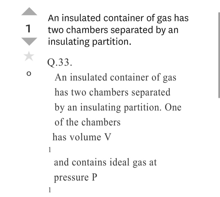 Solved An insulated container of gas has two chambers | Chegg.com