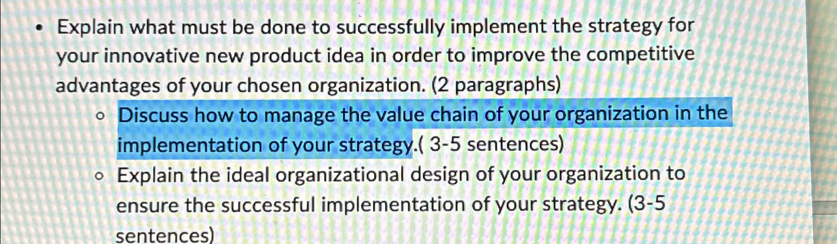 Solved Explain what must be done to successfully implement | Chegg.com