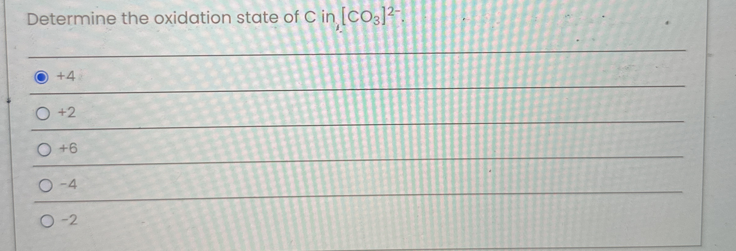 Solved Determine the oxidation state of C in | Chegg.com