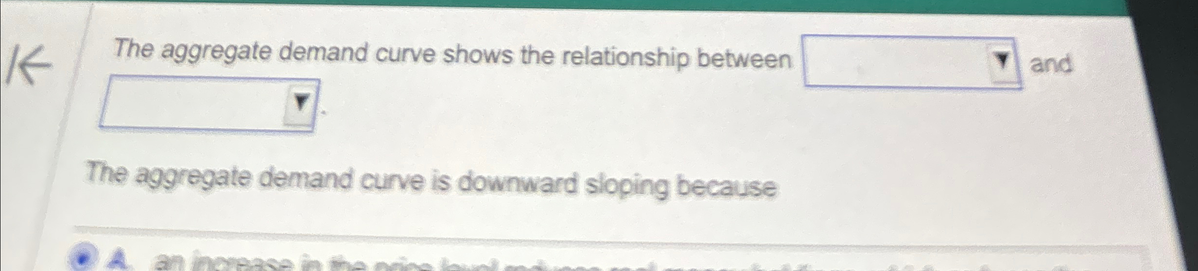 Solved The aggregate demand curve shows the relationship | Chegg.com