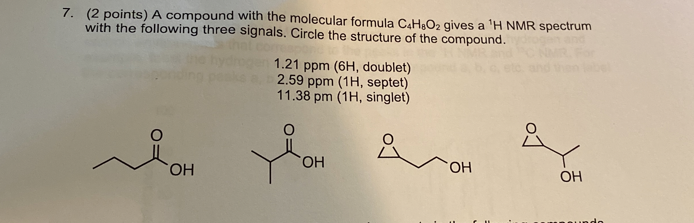 (2 ﻿points) ﻿A compound with the molecular formula | Chegg.com