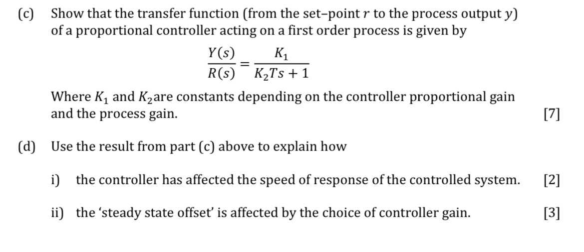 Solved (c) ﻿Show that the transfer function (from the | Chegg.com