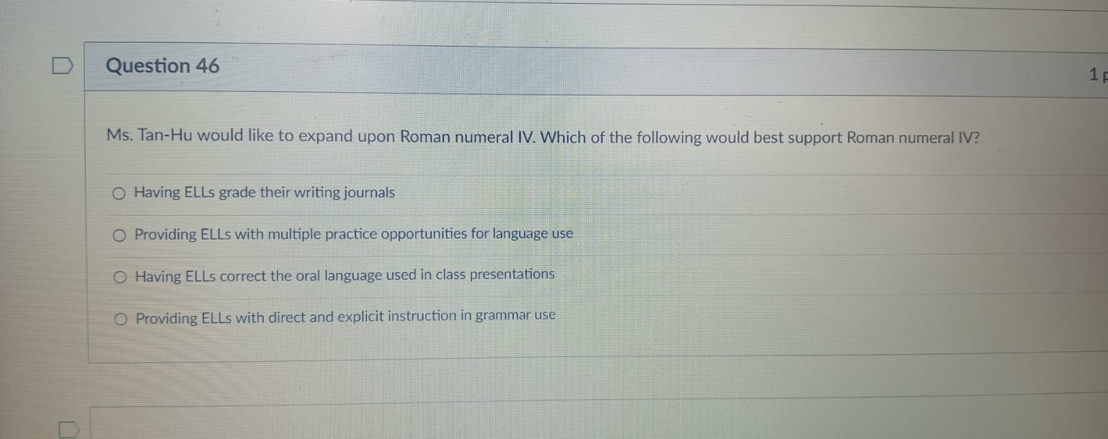 Solved Pregunta 46 ﻿La Sra. Tan-Hu quisiera ampliar el | Chegg.com