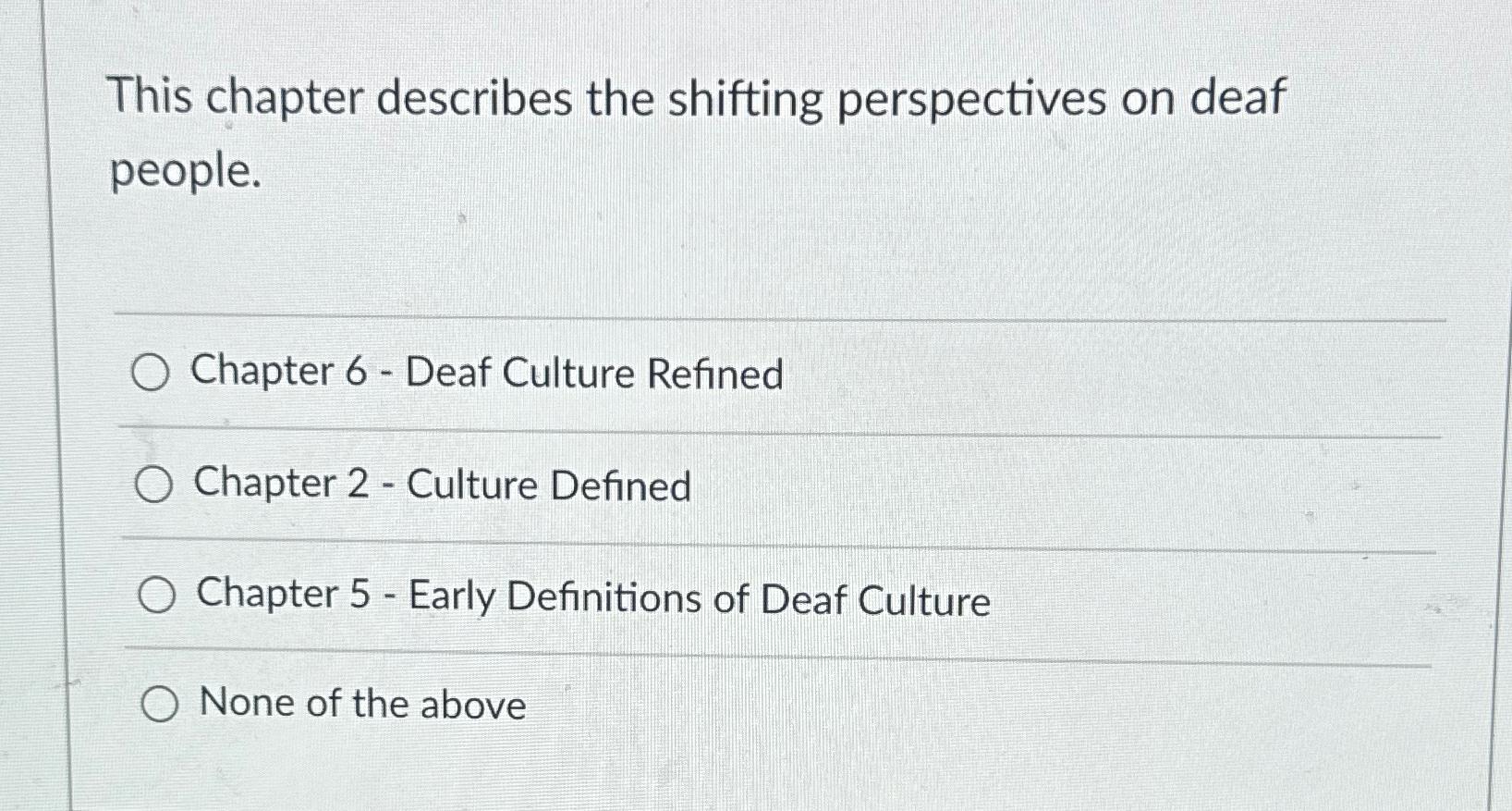 Solved This chapter describes the shifting perspectives on | Chegg.com