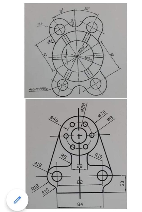 Solved Required: Drawing the second shapes using AutoCAD | Chegg.com