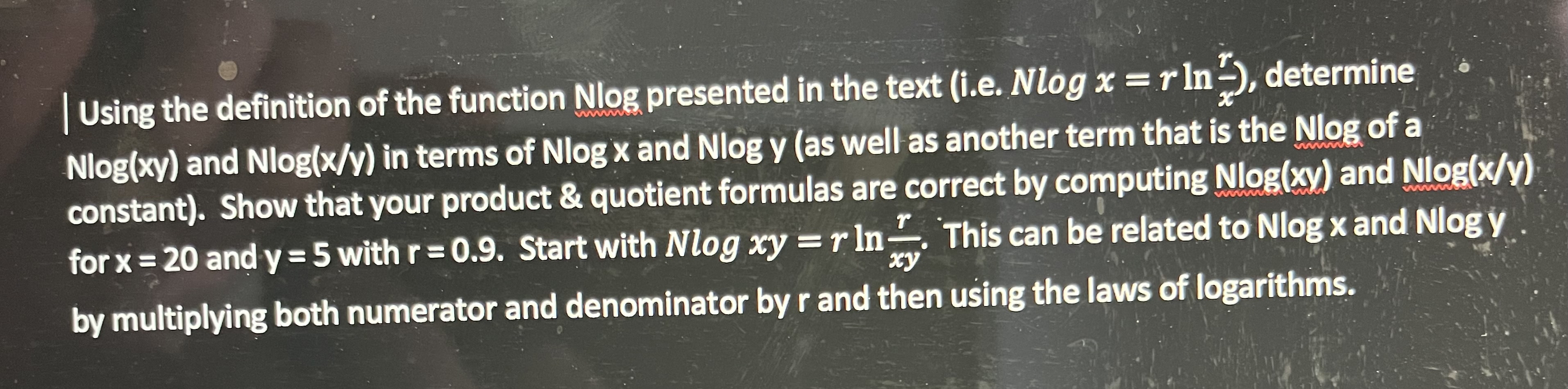 Solved | ﻿Using the definition of the function Nlog | Chegg.com
