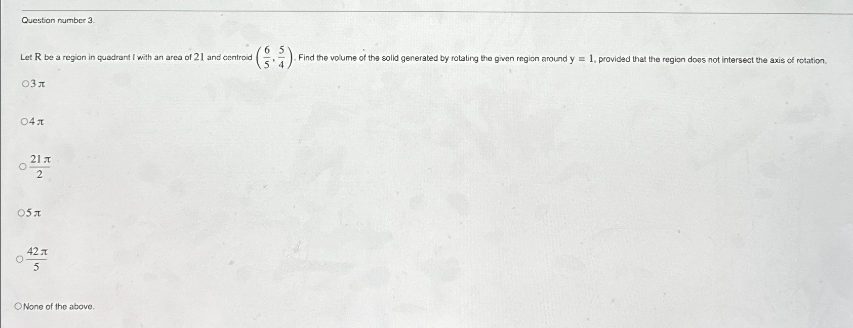 Solved Question number 3.Let R ﻿be a region in quadrant I | Chegg.com