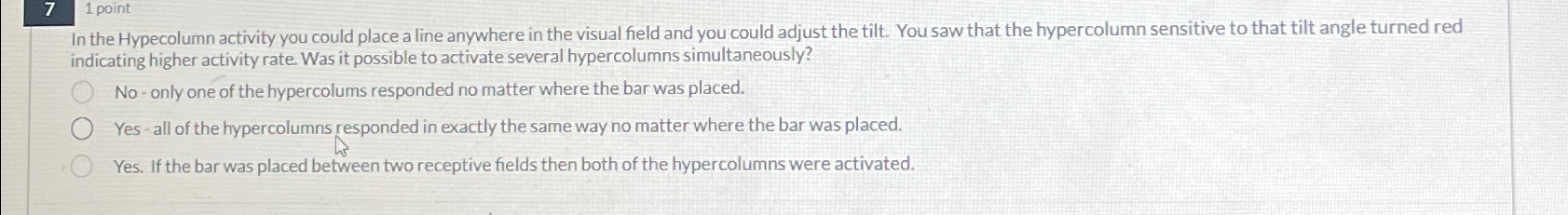 Solved 7 1 ﻿pointIn the Hypecolumn activity you could place | Chegg.com