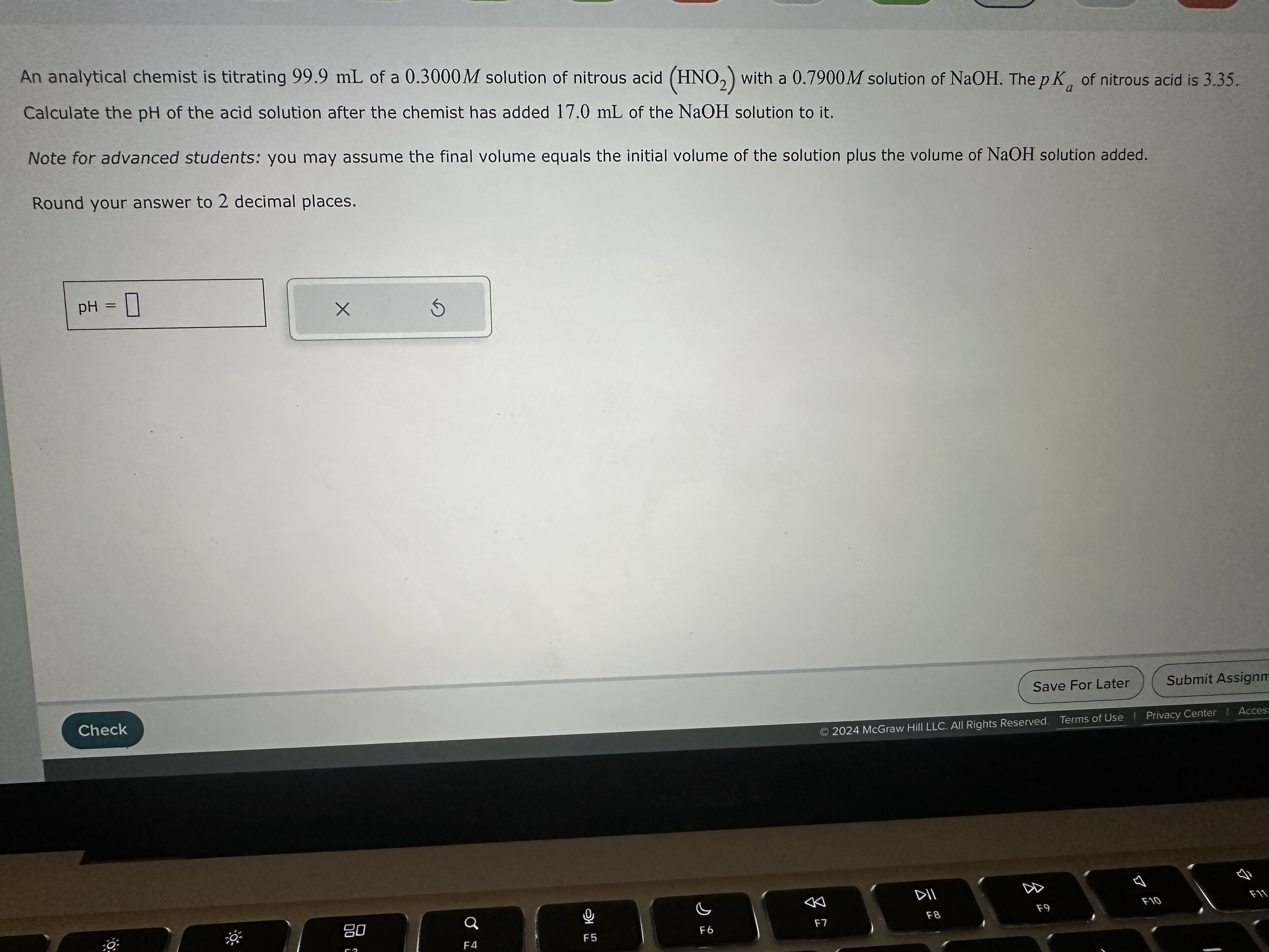 Solved An analytical chemist is titrating 99.9mL ﻿of a | Chegg.com
