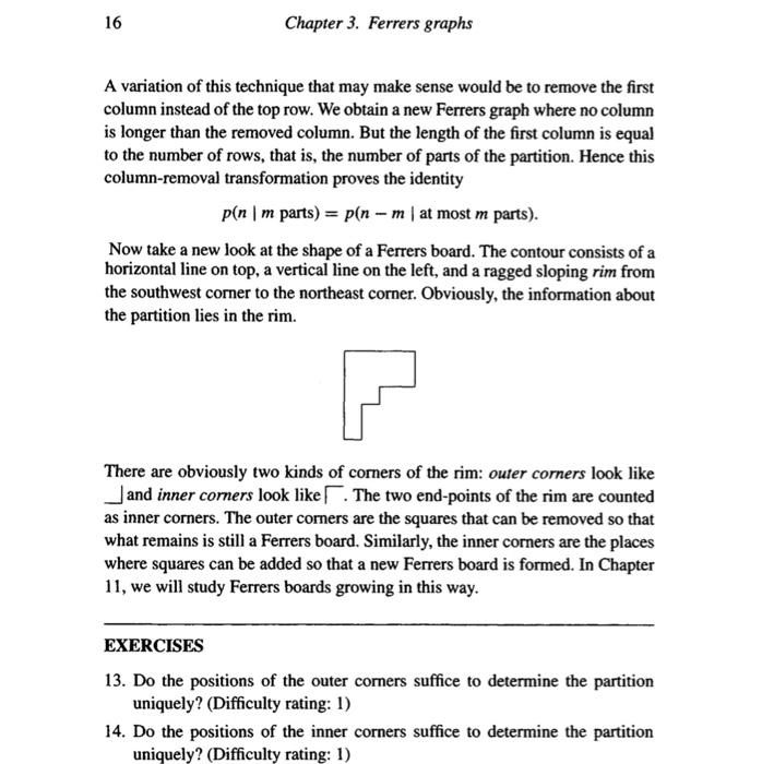 Solved EXERCISES 13. Do the positions of the outer corners | Chegg.com