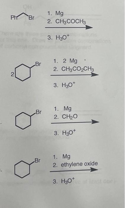 Solved H3O+2MgCH3CO2CH3H3O+Mgethylene oxideH3O+ | Chegg.com