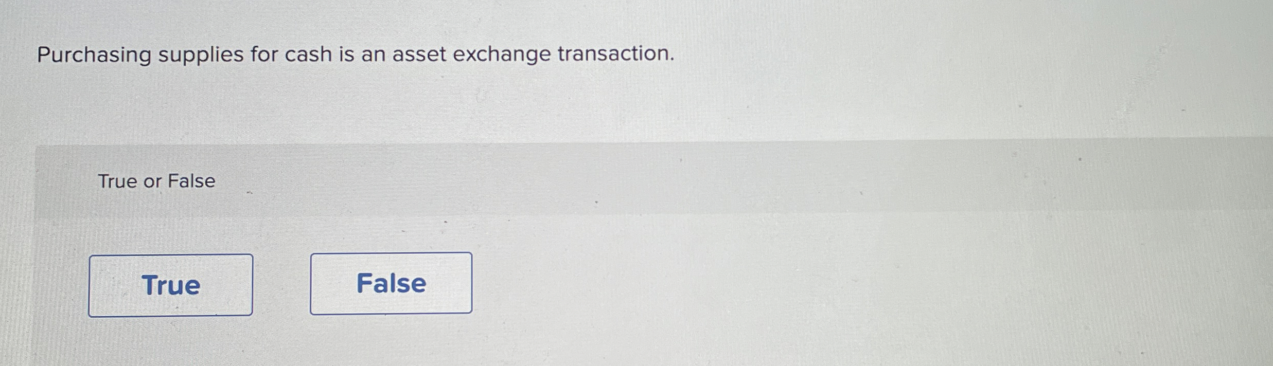 Solved Purchasing supplies for cash is an asset exchange | Chegg.com