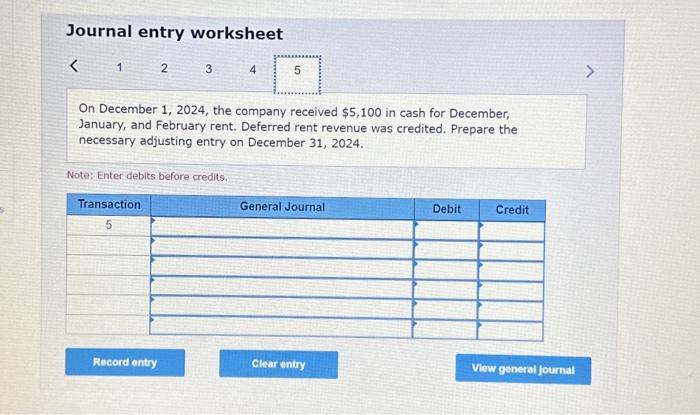 Solved Journal entry worksheet A three-year fire insurance | Chegg.com