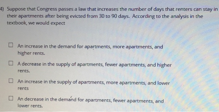 Solved 4) Suppose that Congress passes a law that increases | Chegg.com