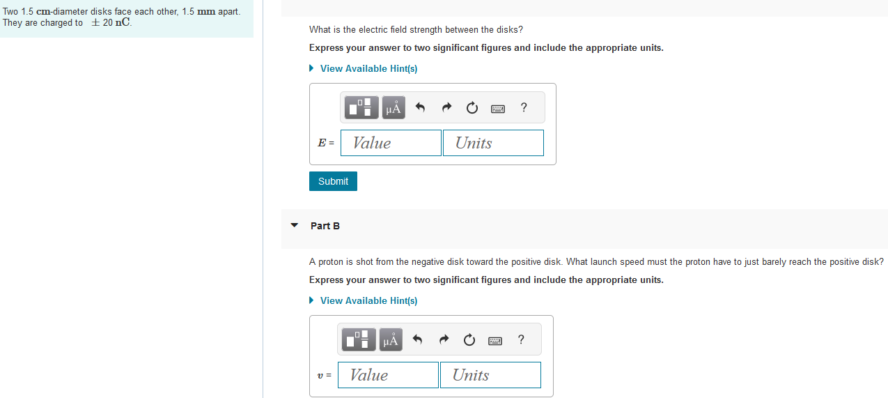 Solved Two 1.5cm-diameter disks face each other, 1.5mm | Chegg.com