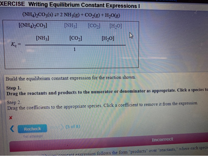 Solved XERCISE Writing Equilibrium Constant Expressions | | Chegg.com