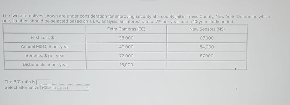 Solved The two alternatives shown are under consideration | Chegg.com