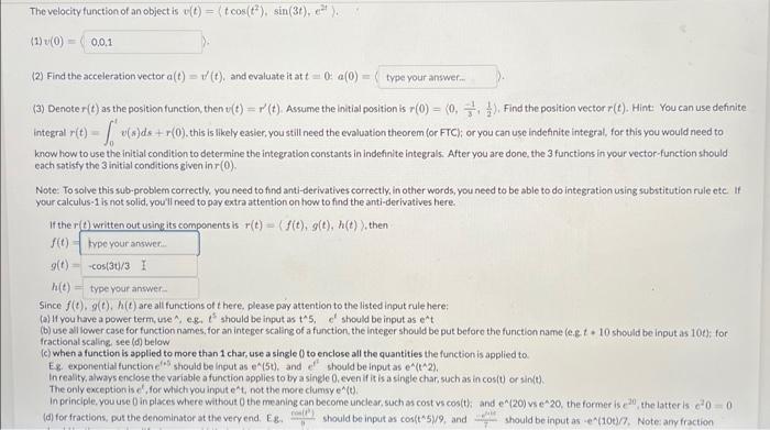 Since f(t),g(t),h(t) are all functions of t here, | Chegg.com