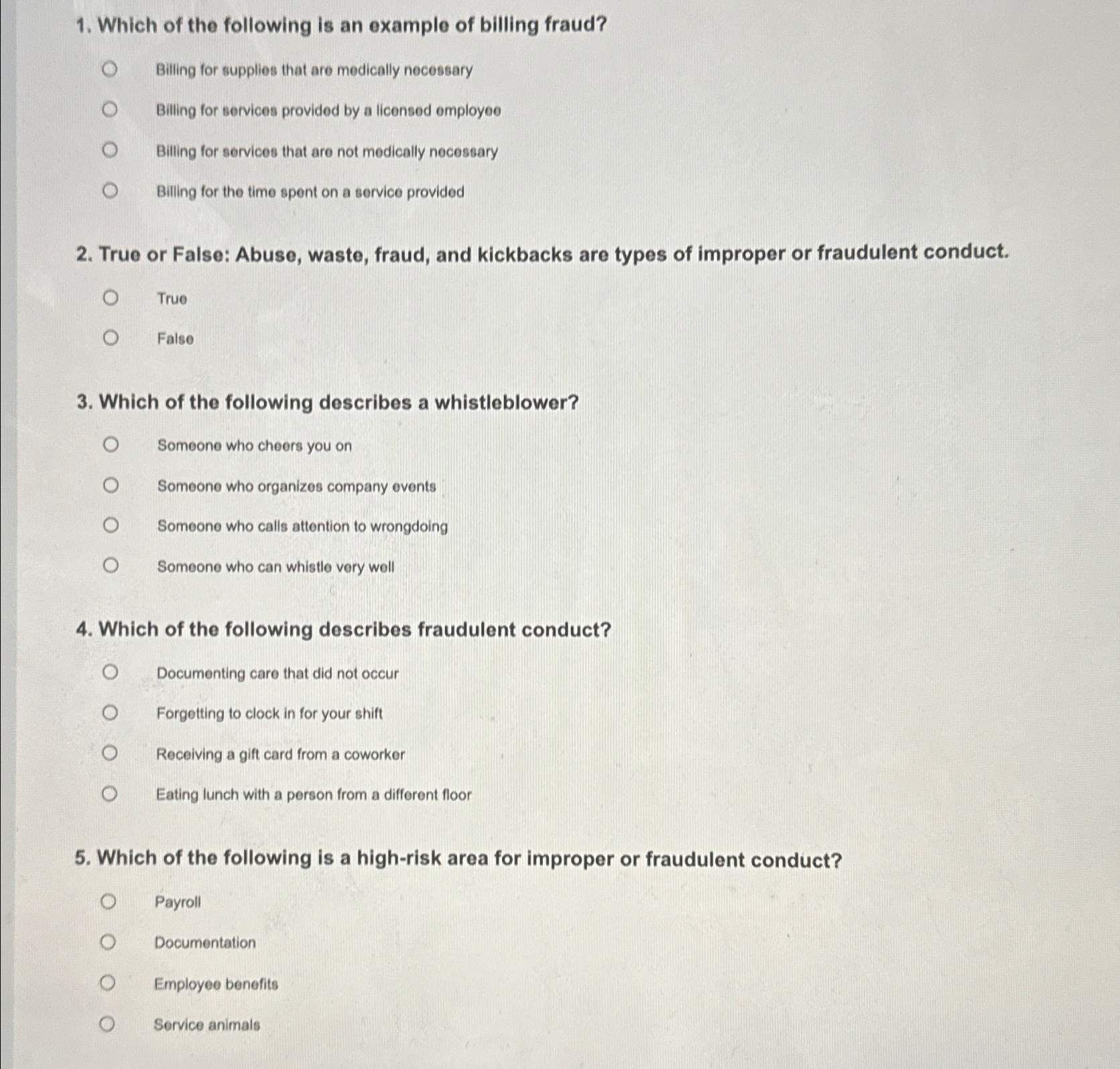 Solved Which of the following is an example of billing | Chegg.com