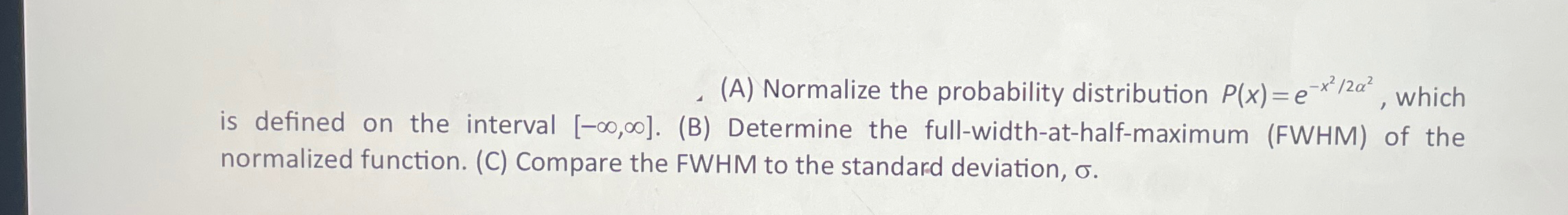 Solved (A) ﻿Normalize the probability distribution | Chegg.com