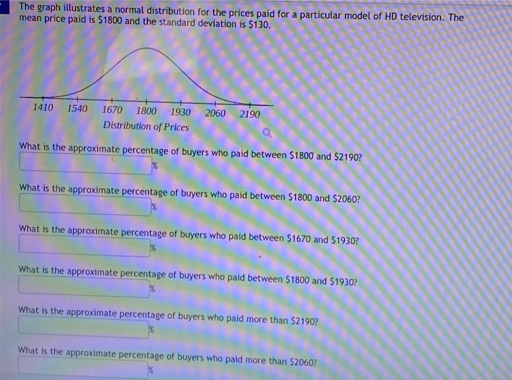 Solved The graph illustrates a normal distribution for the | Chegg.com