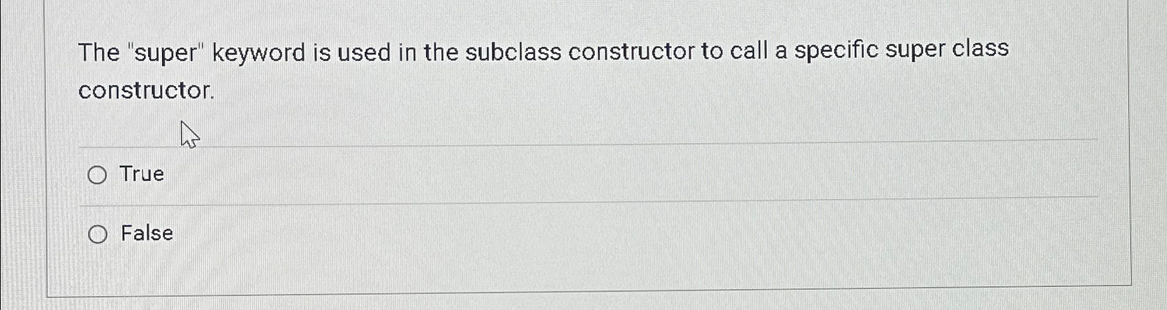 Solved The "super" keyword is used in the subclass | Chegg.com