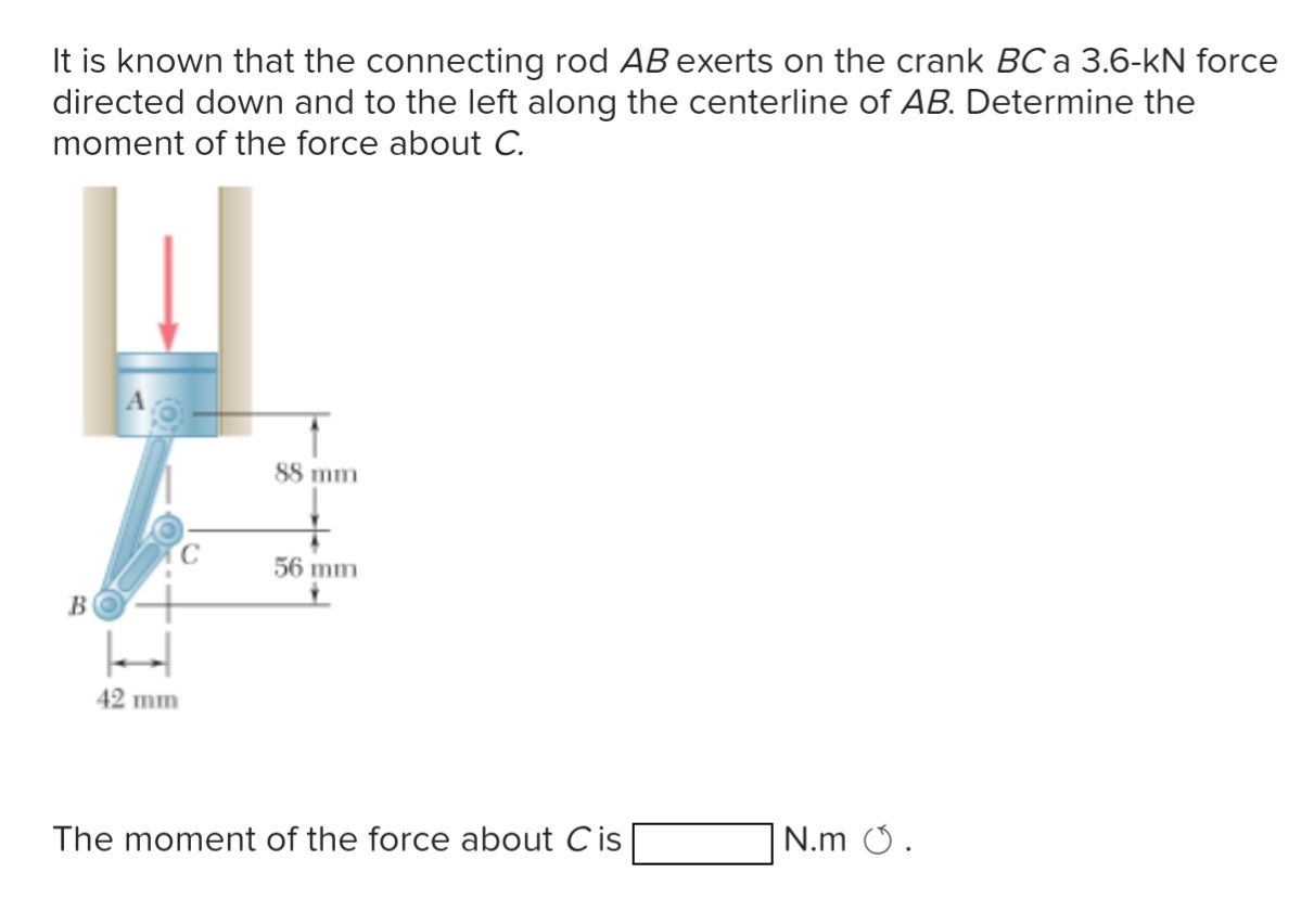 Solved It is known that the connecting rod AB ﻿exerts on the | Chegg.com
