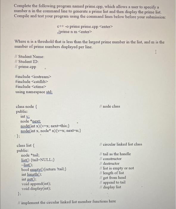 Solved Complete the following program named prime.epp, which | Chegg.com