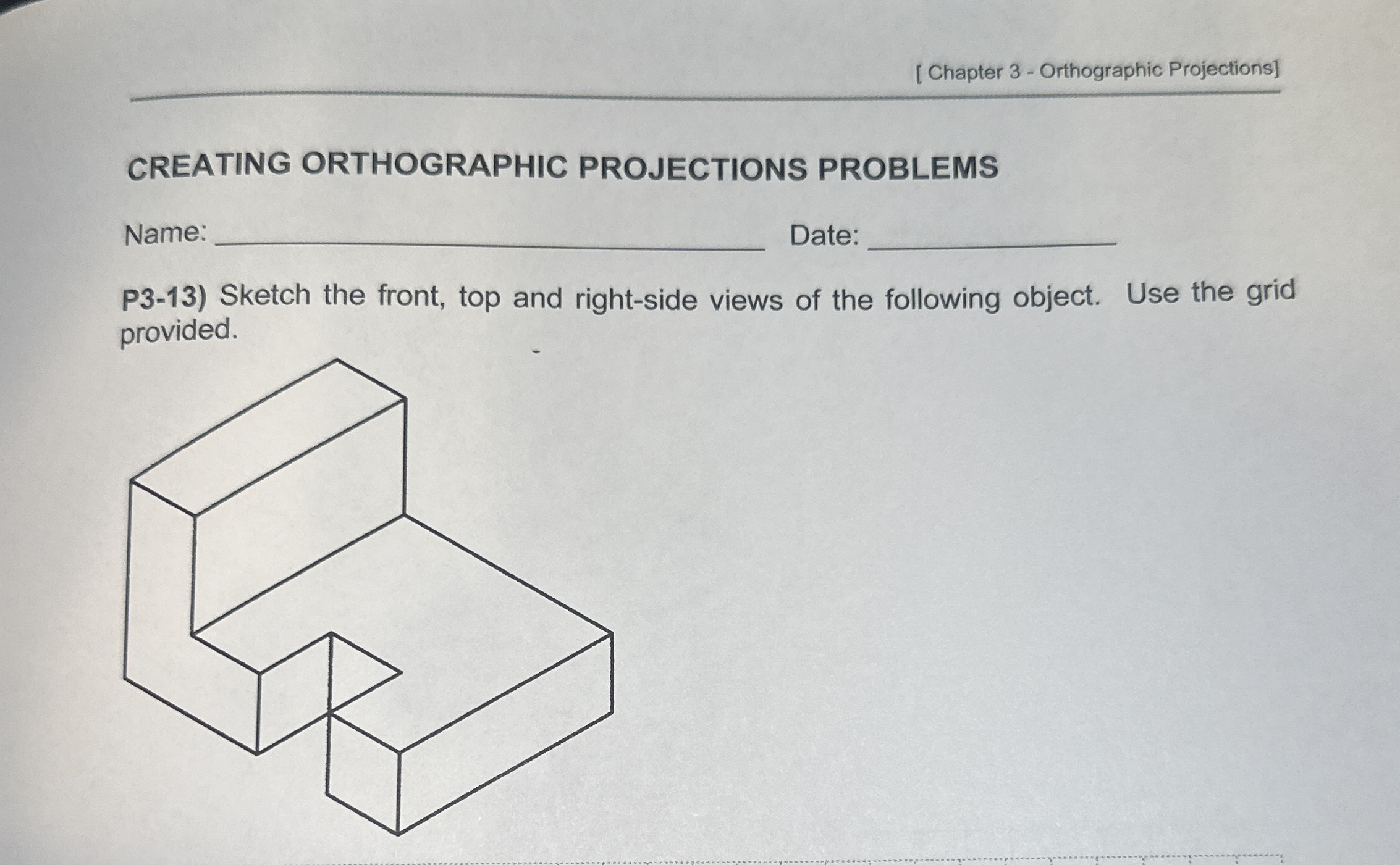 Solved [Chapter 3 - ﻿Orthographic Projections]CREATING | Chegg.com