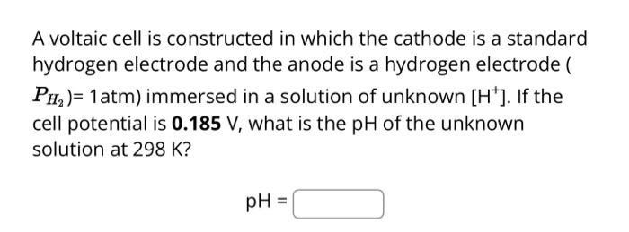 Consider the following cell reaction: | Chegg.com