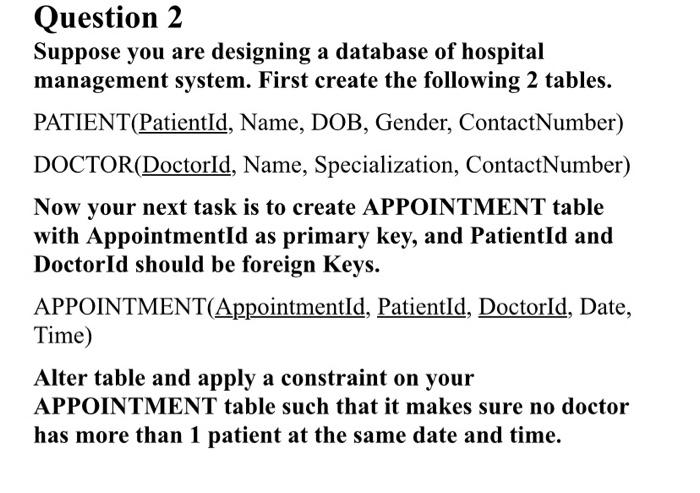Solved Question 2 Suppose you are designing a database of | Chegg.com