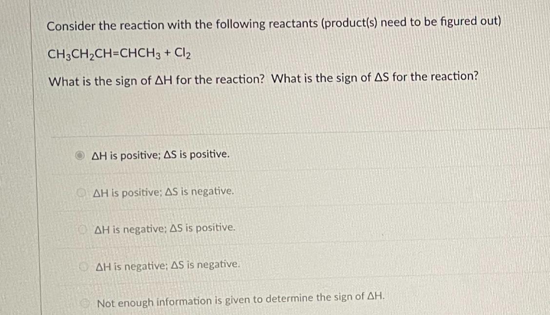 Solved Consider the reaction with the following reactants | Chegg.com