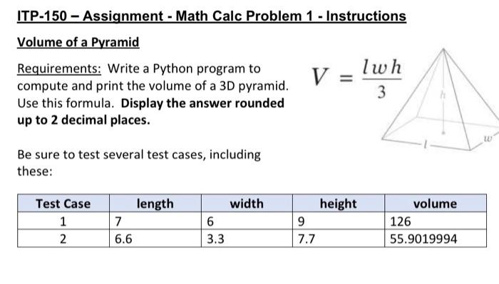 Solved Itp 150 Assignment Math Calc Problem 1 0707