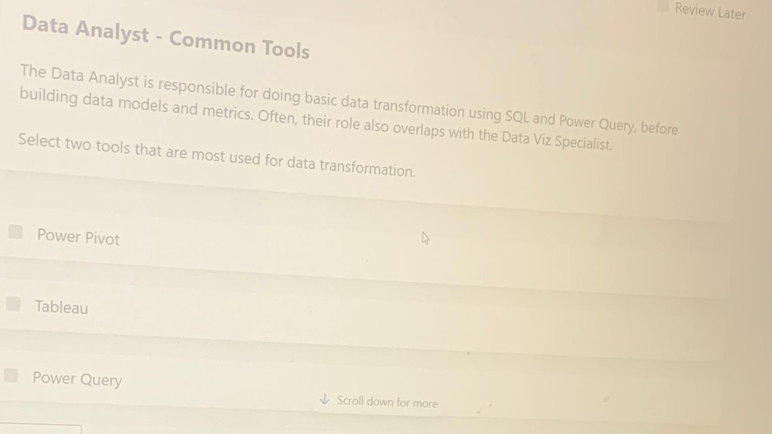 Solved Data Analyst - ﻿Common ToolsReview LaterThe Data | Chegg.com