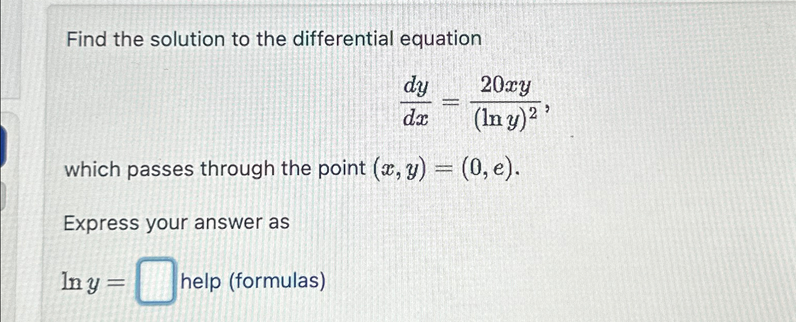 Find the solution to the differential | Chegg.com