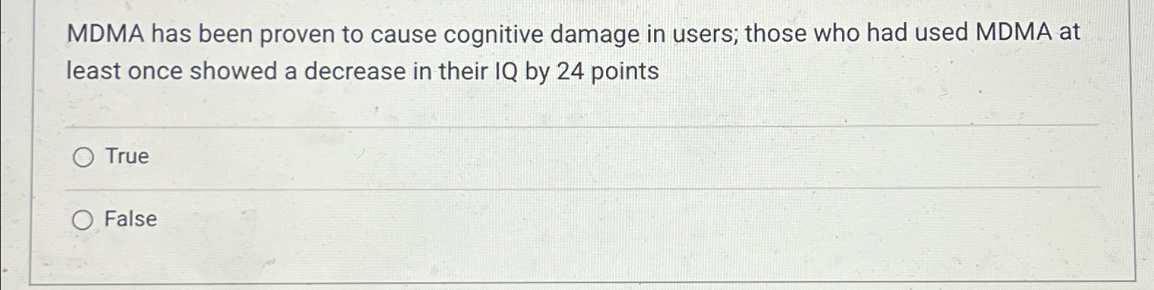 Solved MDMA has been proven to cause cognitive damage in | Chegg.com
