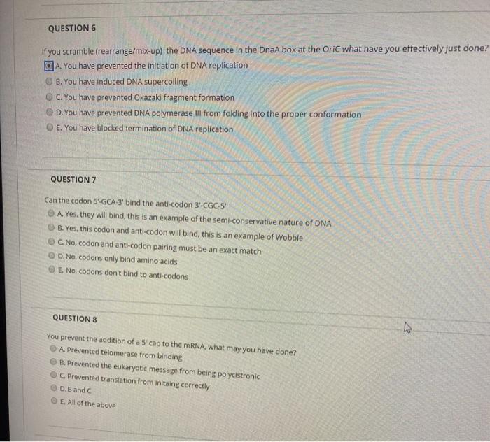Solved QUESTION 6 if you scramble (rearrange/mix-up) the DNA | Chegg.com