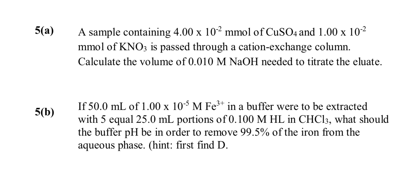 Solved mmol of KNO3 ﻿is passed through a cation-exchange | Chegg.com