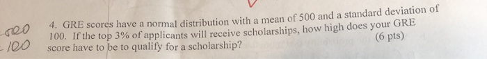 Solved 4. GRE scores have a normal distribution with a mean | Chegg.com
