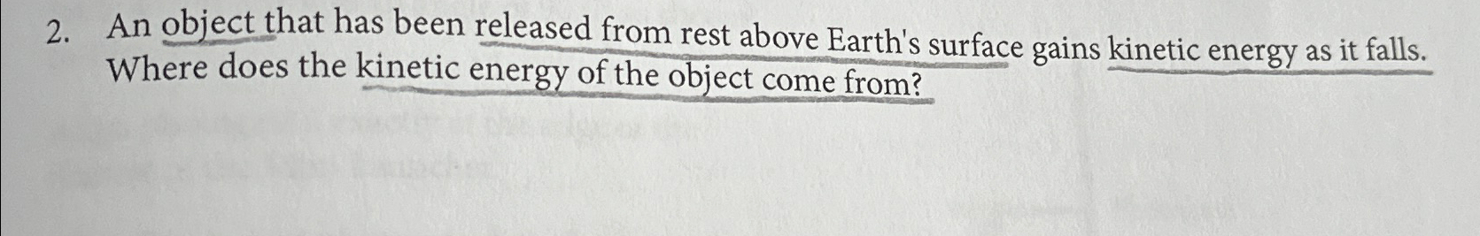 Solved An Object That Has Been Released From Rest Above