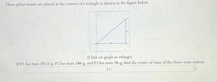 Solved Three point masses are placed at the corners of a | Chegg.com