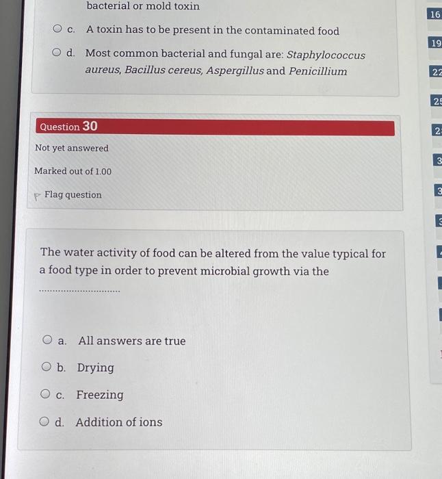 Solved bacterial or mold toxin 16 Oc. A toxin has to be | Chegg.com