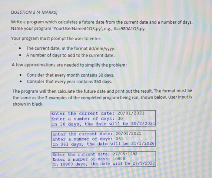 Solved Question 3 4 Marks Write A Program Which 6632